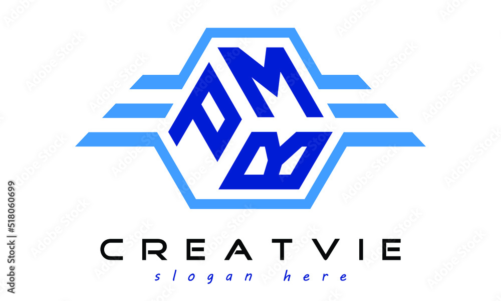 PMB three letter geometrical wings logo design vector template ...