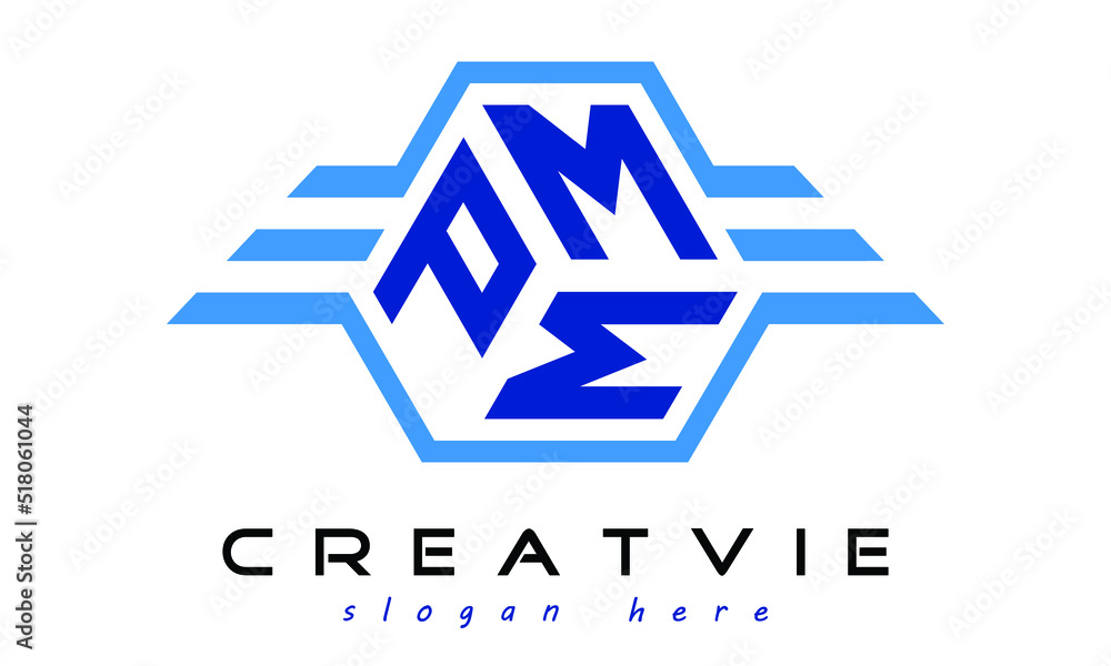 PMM three letter geometrical wings logo design vector template ...