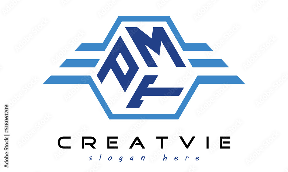 PMT three letter geometrical wings logo design vector template ...