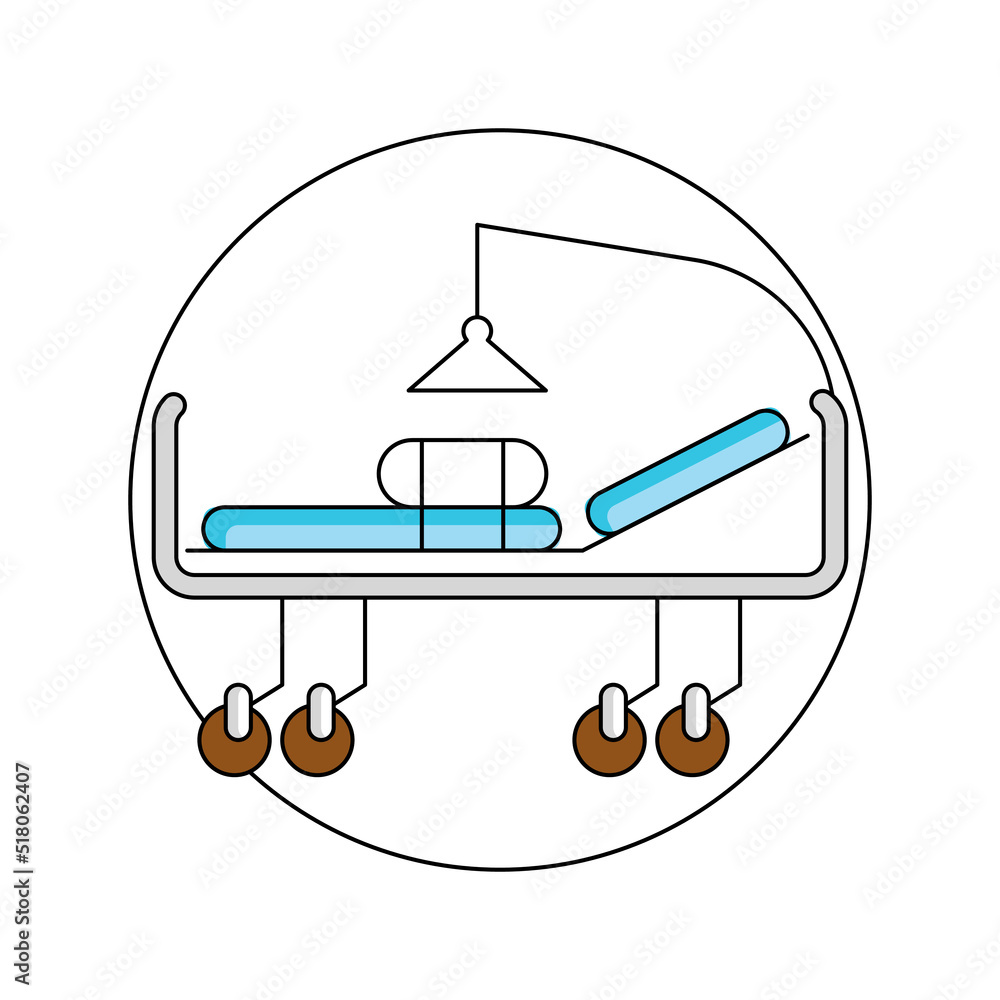 Round template health care icon, hospital bed symbol Stock Vector ...