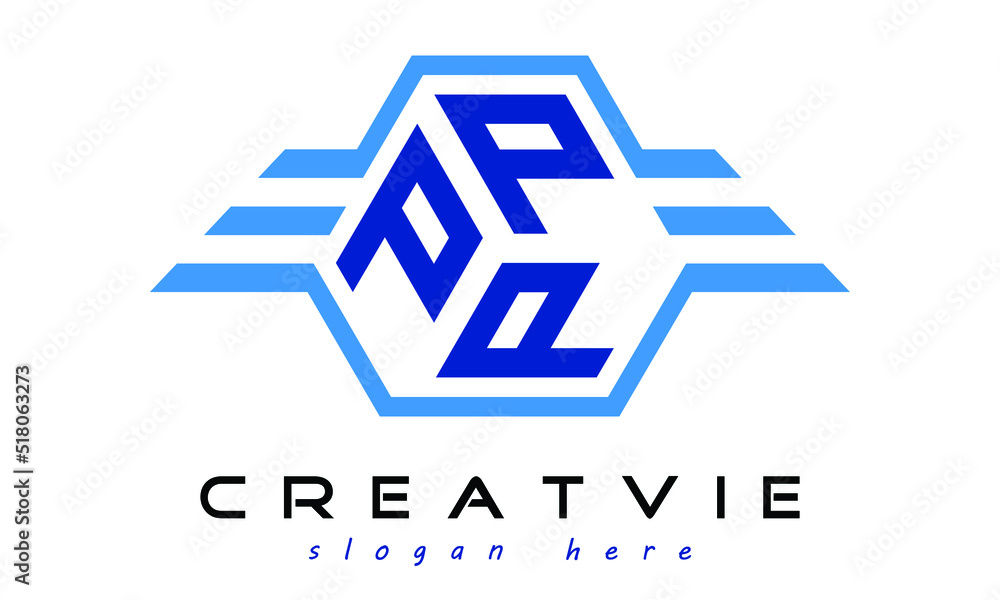 PPP three letter geometrical wings logo design vector template ...