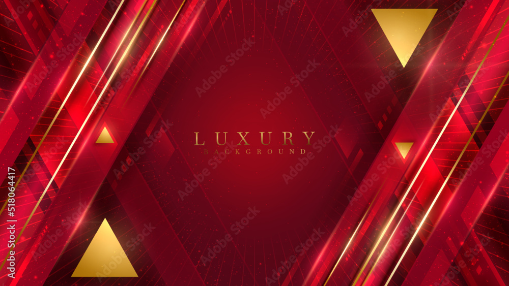 Red luxury background with glitter light effect and bokeh decoration ...
