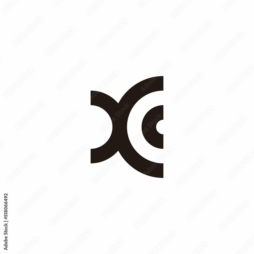 Letter Xc semicircle geometric symbol simple logo vector Stock Vector ...