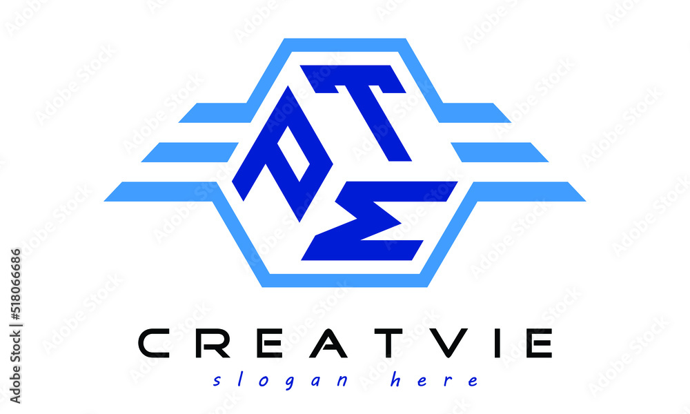 PTM three letter geometrical wings logo design vector template ...