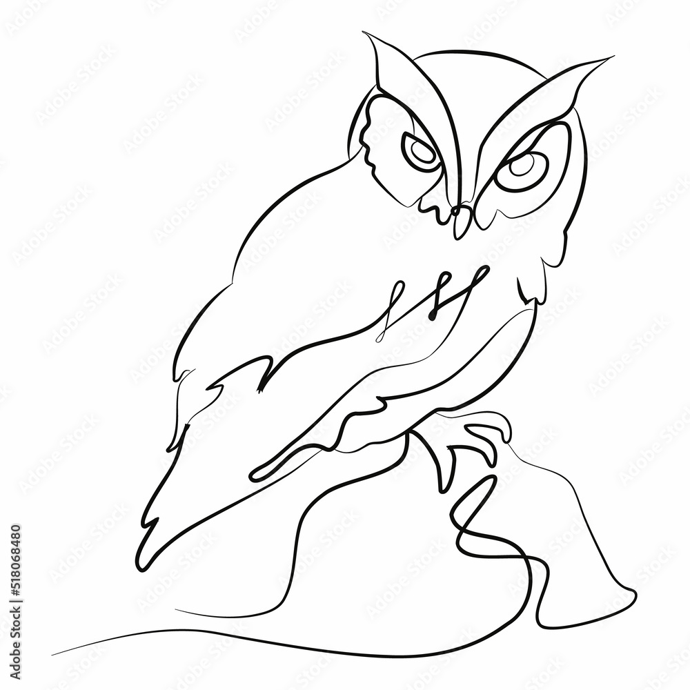 Poster Owl Continuous one line drawing.Vector illustration – Wall Art | UkPosters