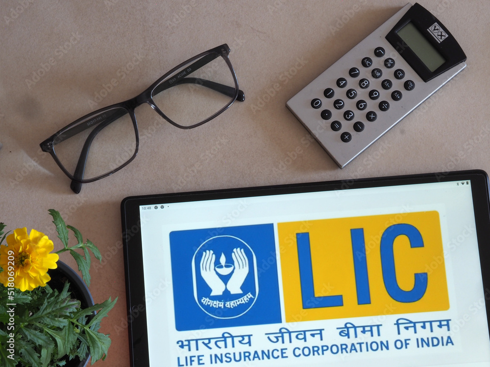 In this photo illustration, Life Insurance Corporation of India (LIC ...