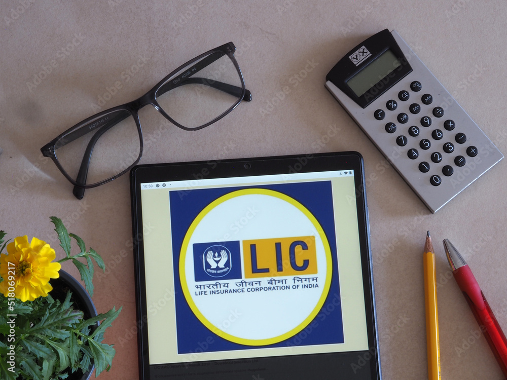 In this photo illustration, Life Insurance Corporation of India (LIC ...