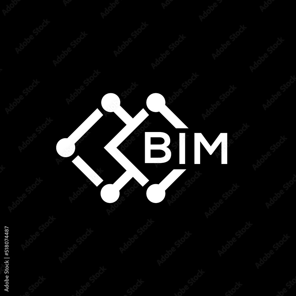 BIM letter technology logo design. BIM creative initial letter logo ...