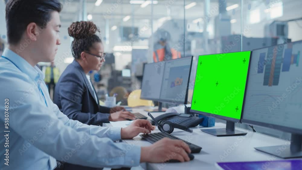 Factory Office: Industrial Engineers Drafting Equipment 3D Layouts of a ...