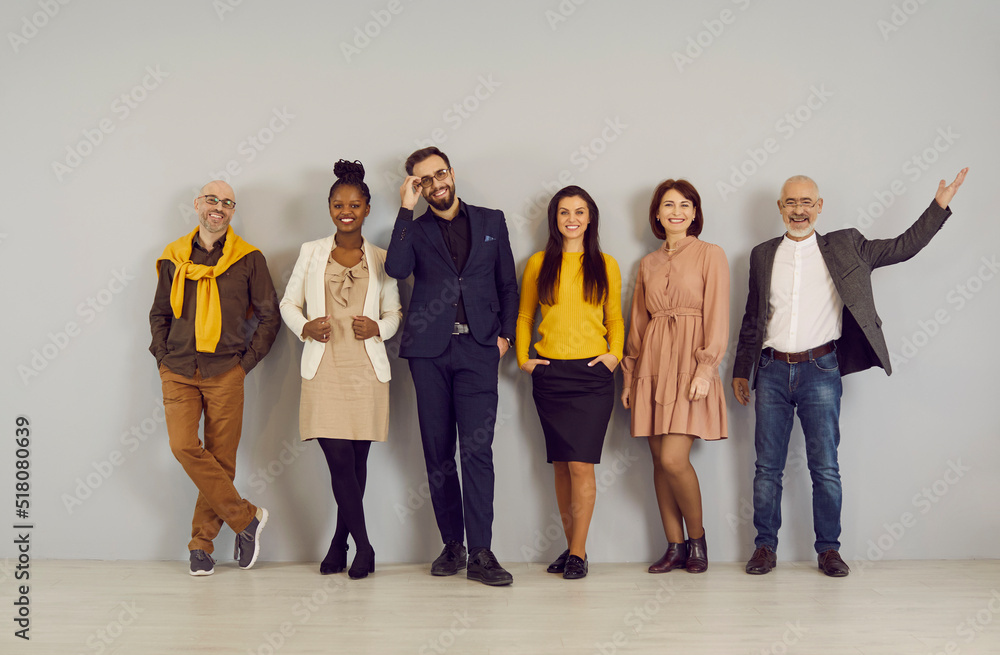 Teamwork and partnership. Portrait of diverse, friendly and successful ...