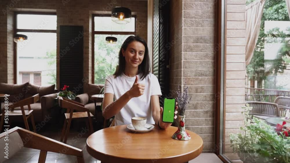 Female Hand Touch Slide Scroll Drag From Right to Left of Green Screen ...