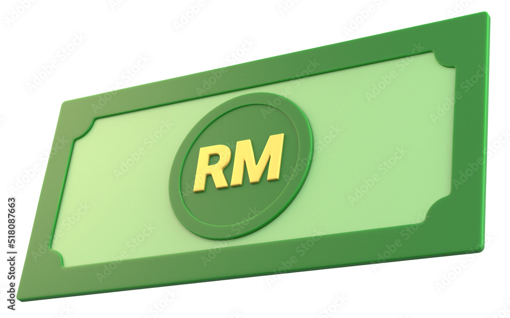 3D Money with Malaysian Ringgit Currency Symbol Stock Illustration ...