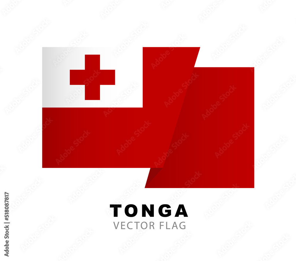 Colorful Tongan flag logo. Flag of Tonga. Vector illustration isolated ...