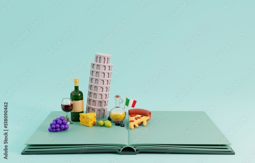 Pop up book with traditional symbols of architecture and culture of ...