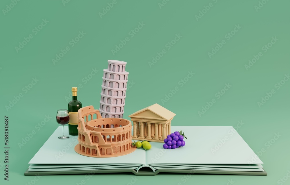 Pop up book with traditional symbols of architecture and culture of ...