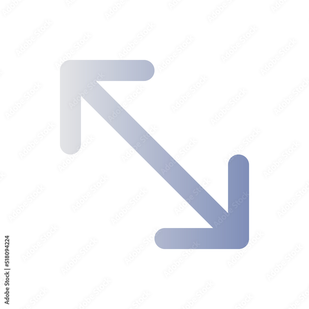 Expand flat gradient color ui icon. Gesture on touch screen. Zoom out ...