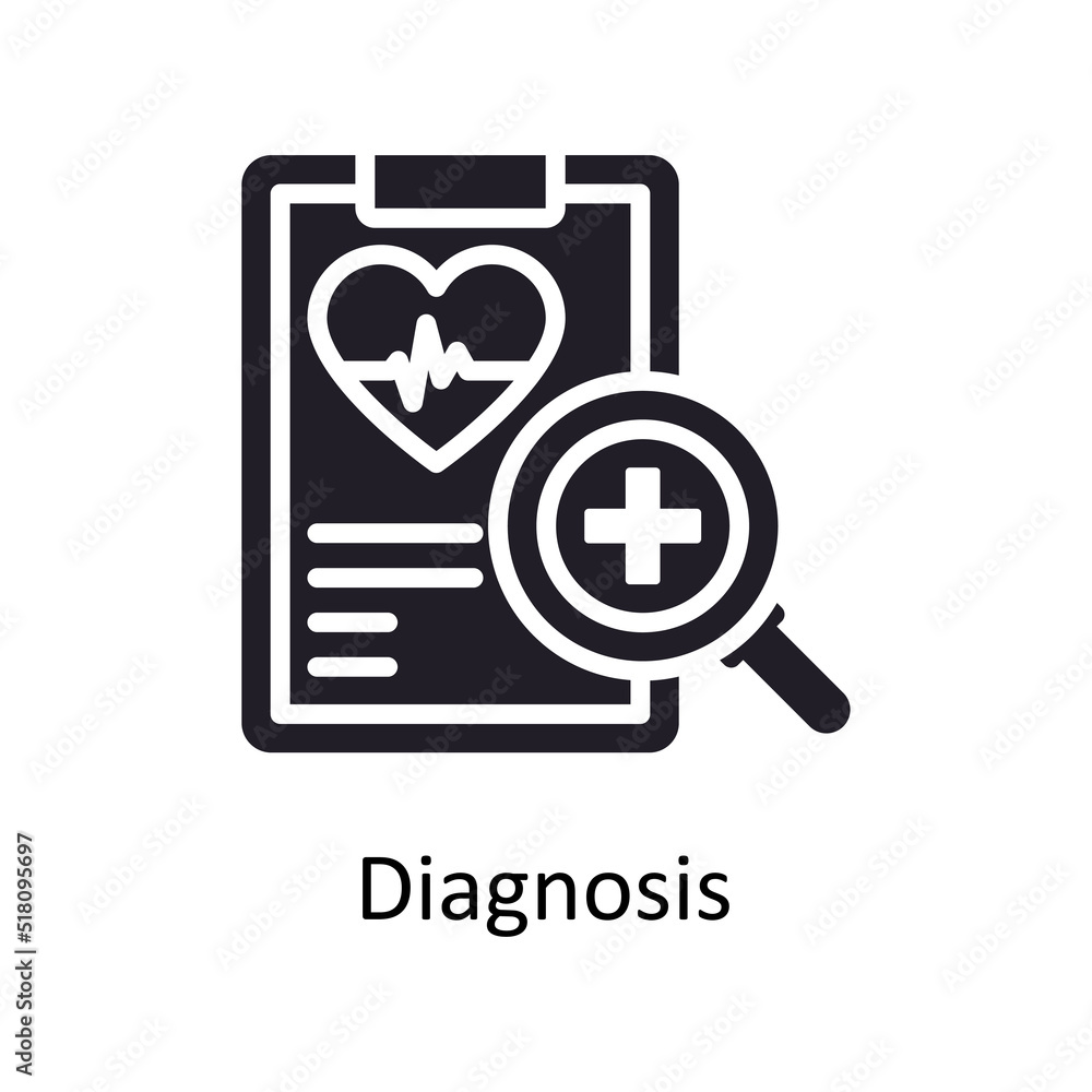 Diagnosis vector Solid Icon Design illustration. Medical Symbol on ...
