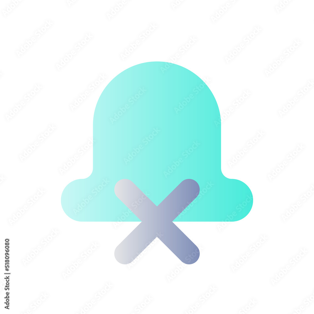Vecteur Stock Silent notifications flat gradient color ui icon. Disable notifications. Adjusting ...