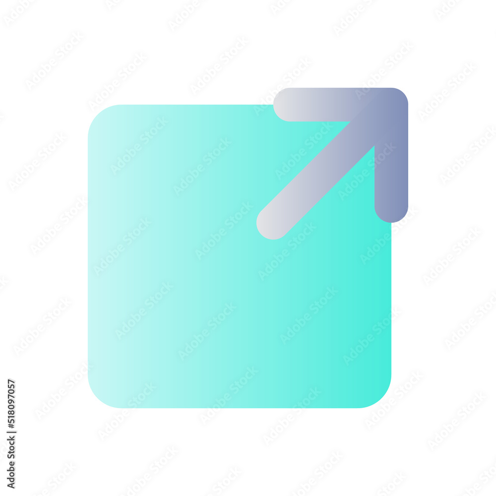 Resize flat gradient color ui icon. Changing size of window. Optimize format. Resizable option ...