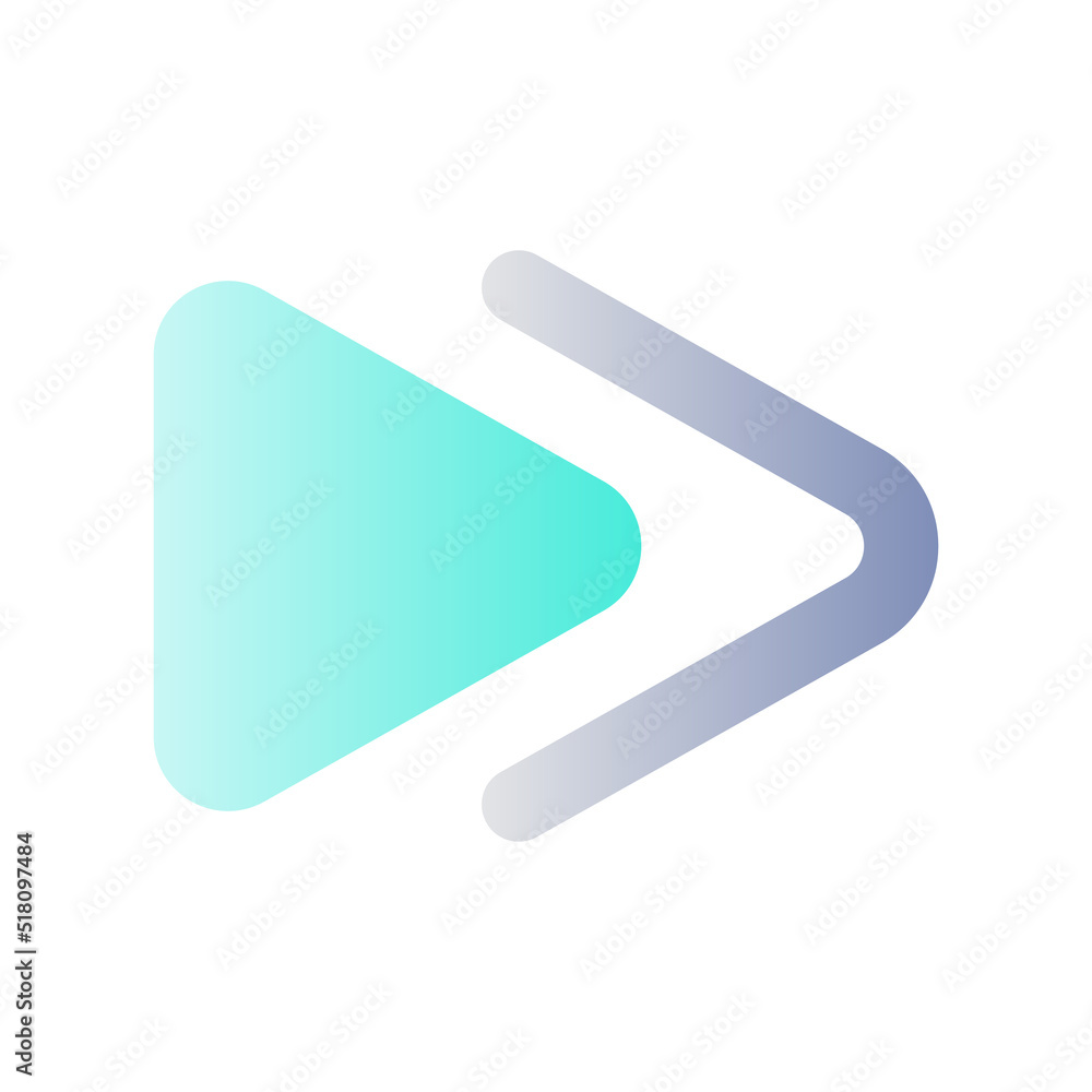 Vetor de Fast forward button flat gradient color ui icon. Music player bar. Playing file. Switch ...