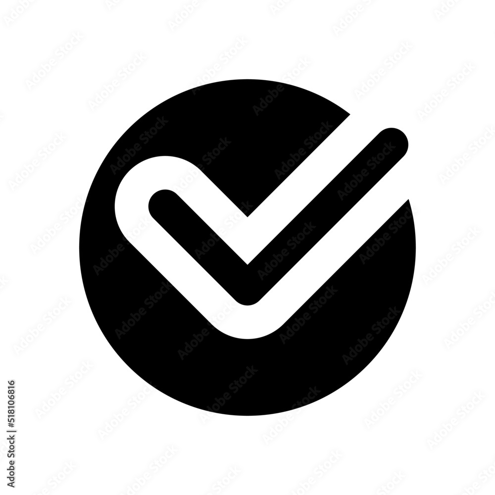 Accept button black glyph ui icon. Approve changes. Toolbar control element. User interface ...