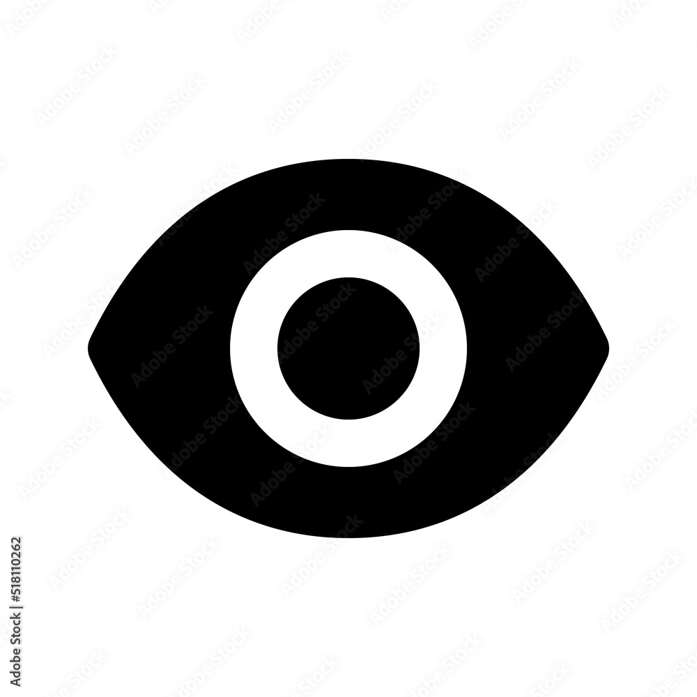 Seen black glyph ui icon. Recently viewed. Wide opened eye. Reading status. User interface ...