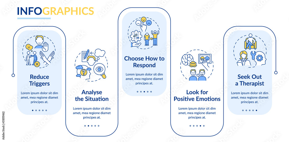 Strategies for emotional regulation rectangle infographic template ...