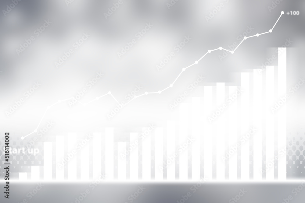 Gray finance graph pattern with white line motion and network ...