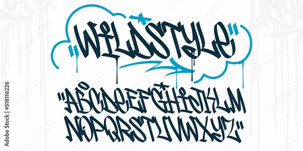 Cursive Graffiti Alphabet