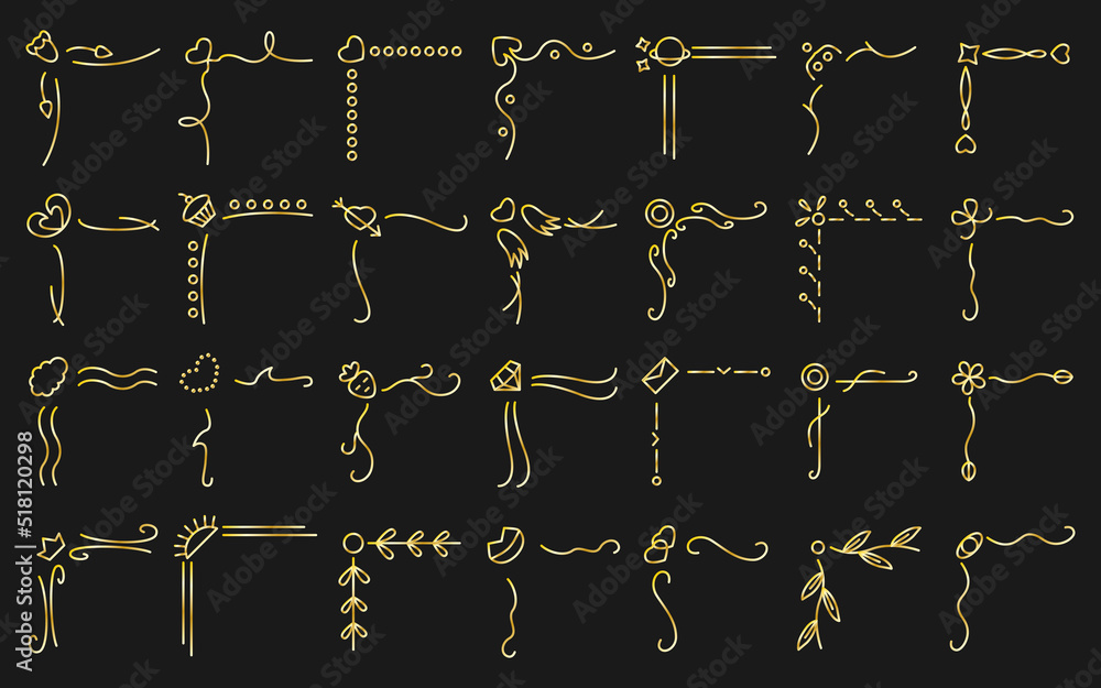 Gold Fancy Line Designs