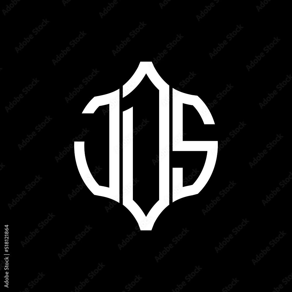 JDS letter logo. JDS best black background vector image. JDS Monogram ...