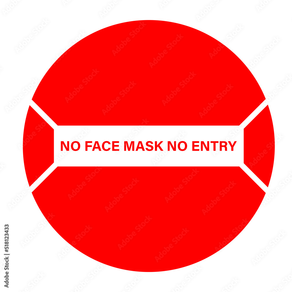 No Face Mask No Entry Minimalist Store Sign for Coronavirus Prevention ...