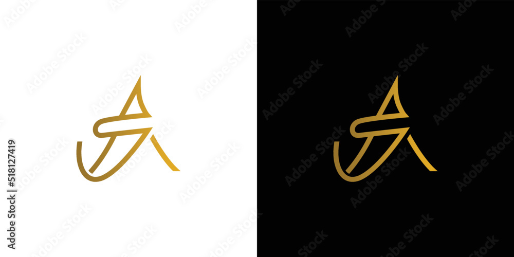 Unique and modern initial letter AS logo design Stock Vector | Adobe Stock