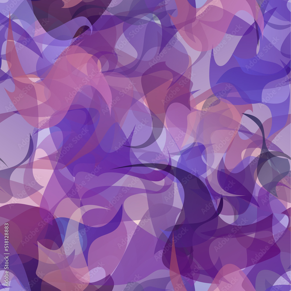 Purple seamless pattern with translucent wavy shapes. Design for ...