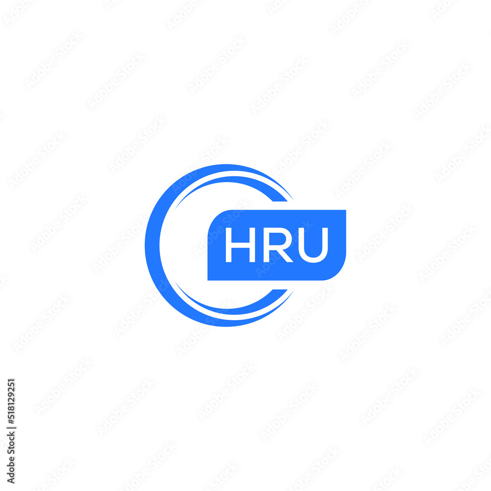 HRU letter design for logo and icon.HRU typography for technology ...