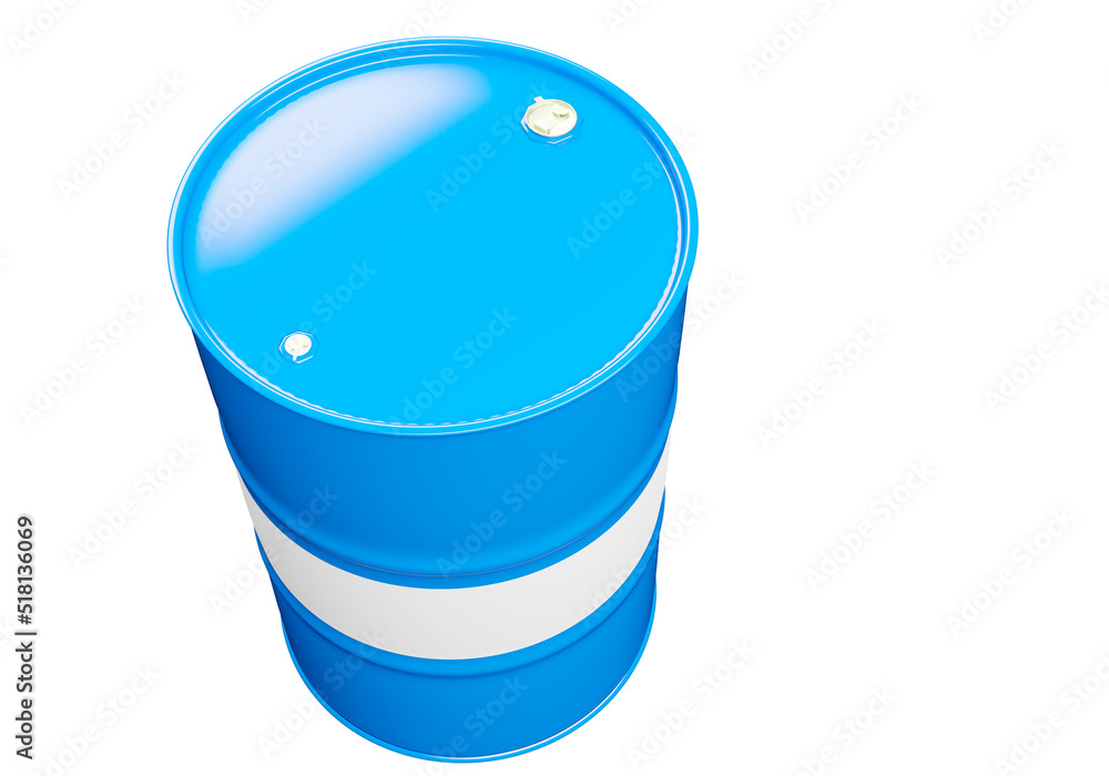 Blue barrel top view. Barrel for chemistry. Metal container for ...