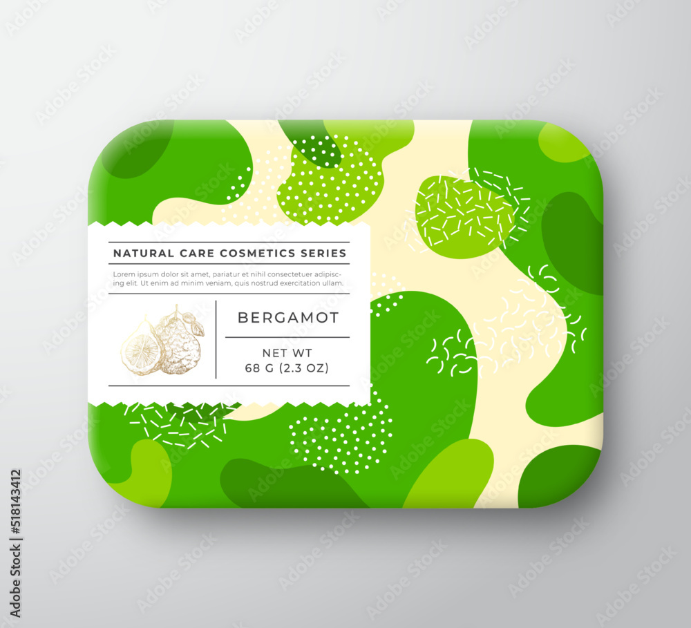 Fruits Bath Cosmetics Box. Vector Wrapped Paper Container with Care ...