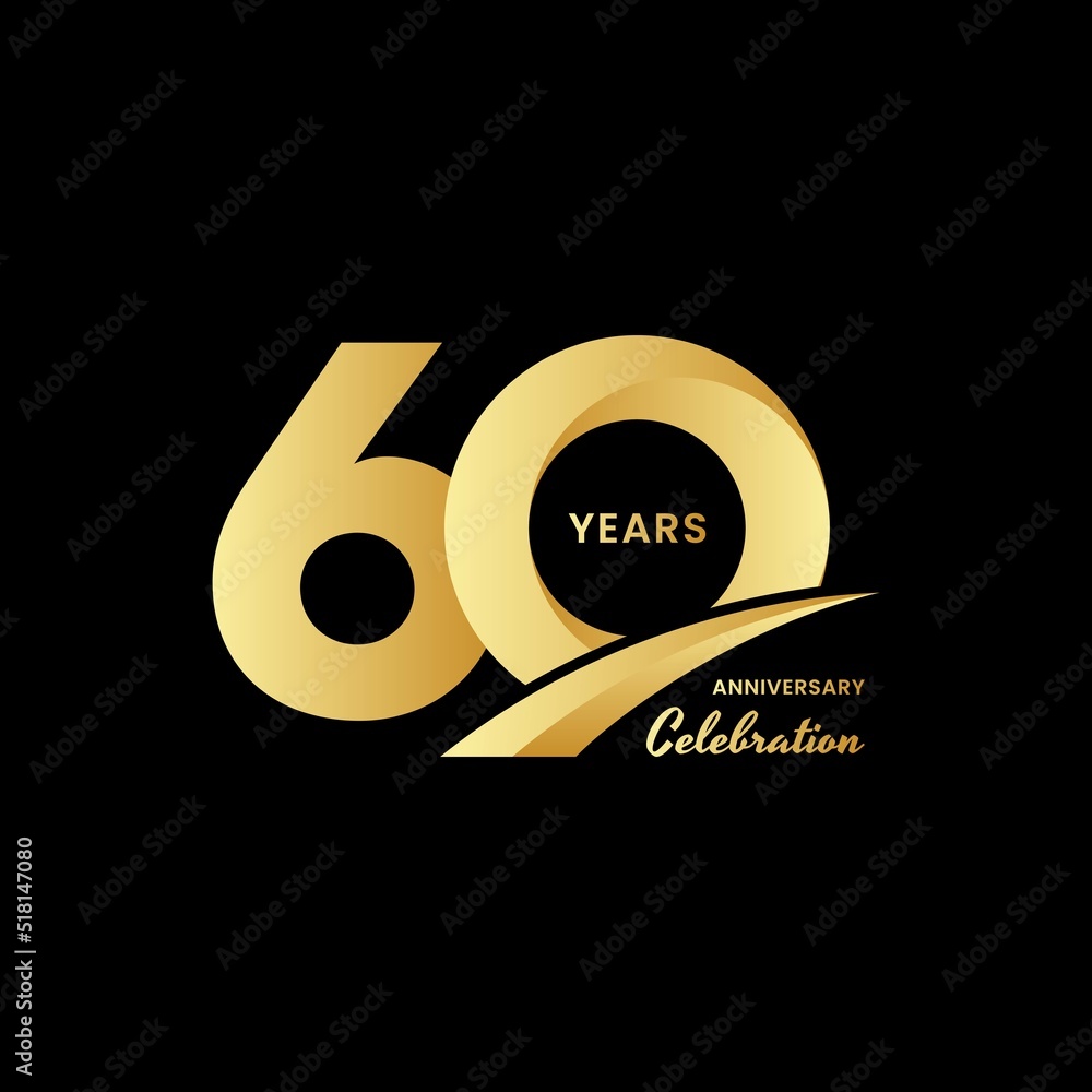 60 years anniversary celebrations logo design concept. Vector templates ...