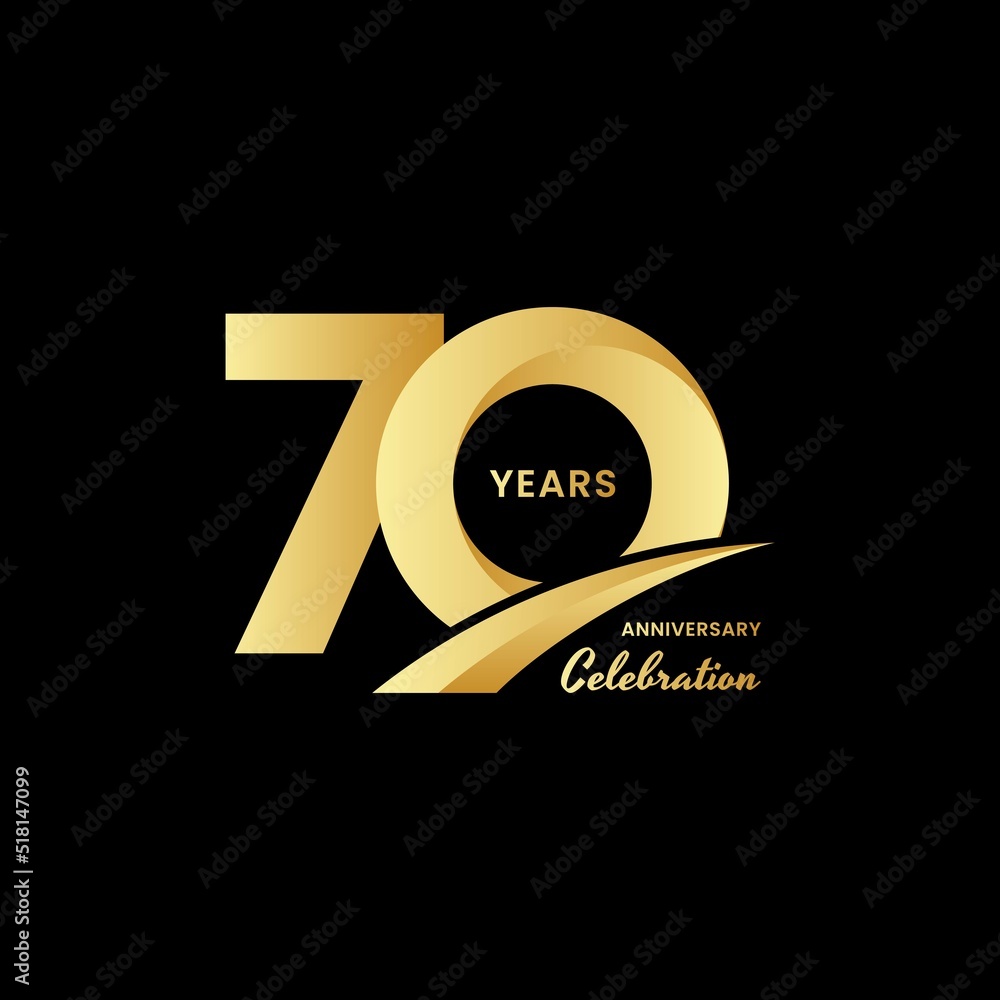 70 years anniversary celebrations logo design concept. Vector templates ...