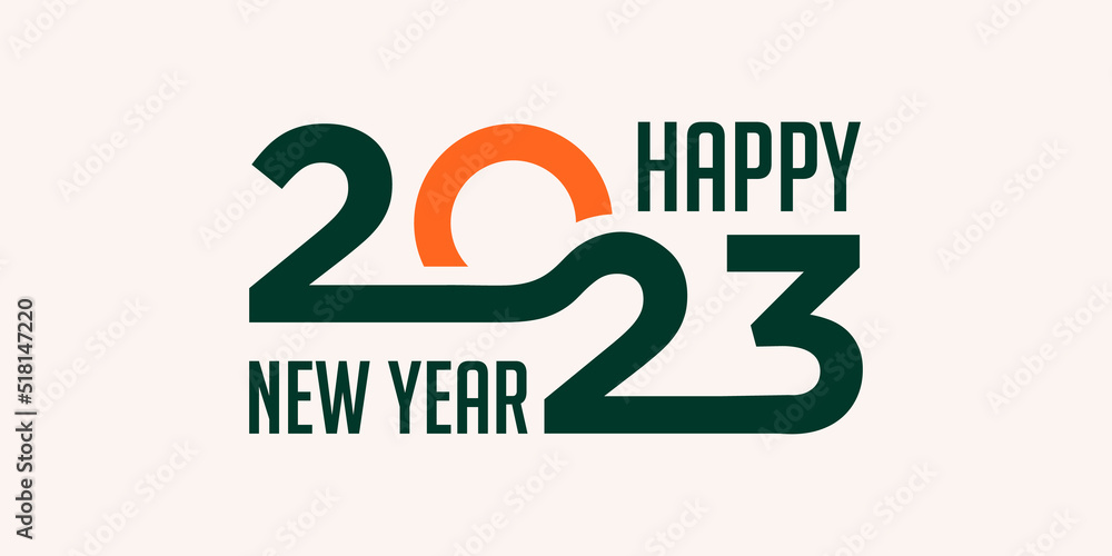 Happy New Year 2023 logo design. New year 2023 text design vector ...