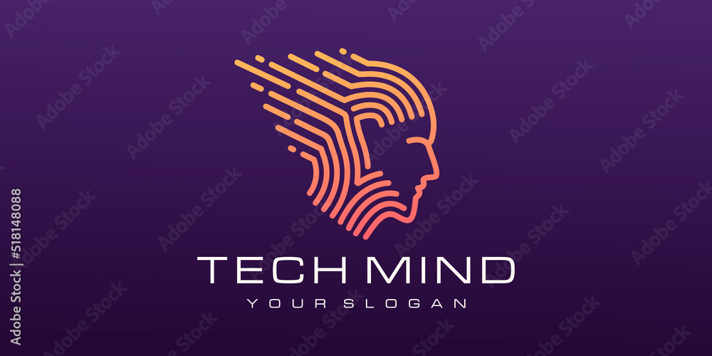 Head tech logo, robotic technology logo vector design inspiration Stock ...
