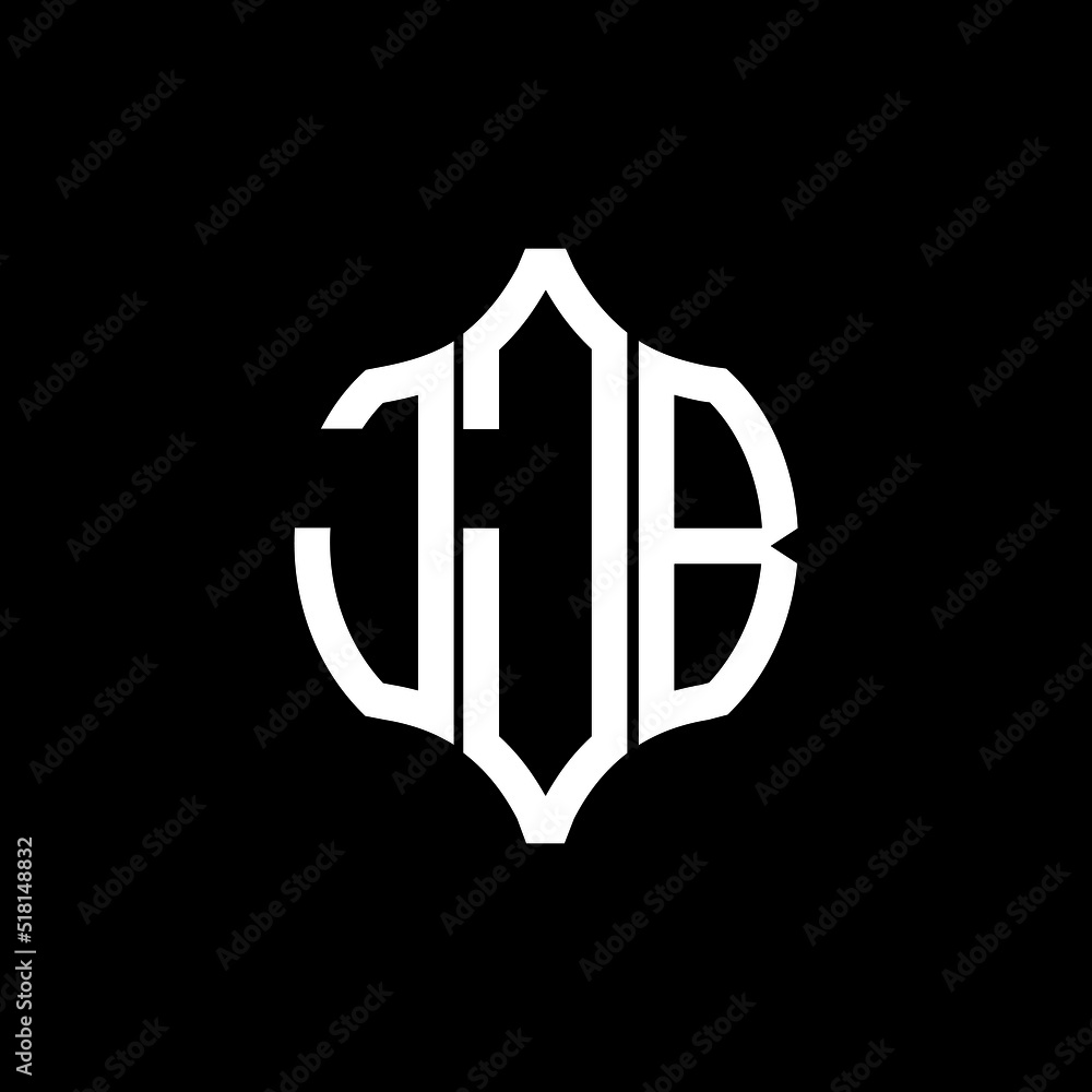 JJB letter logo. JJB best black background vector image. JJB Monogram ...