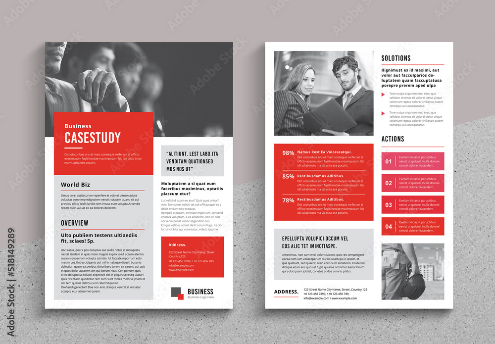 Business Case Study Layout Stock Template | Adobe Stock