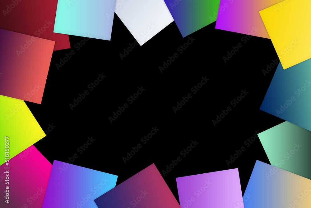 modern wallpaper of gradient-colored boxes. Colorful shiny shapes ...