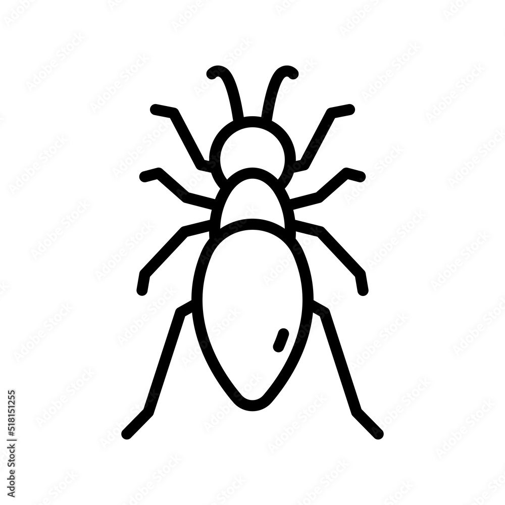 Ant Icon. Line Art Style Design Isolated On White Background Stock ...