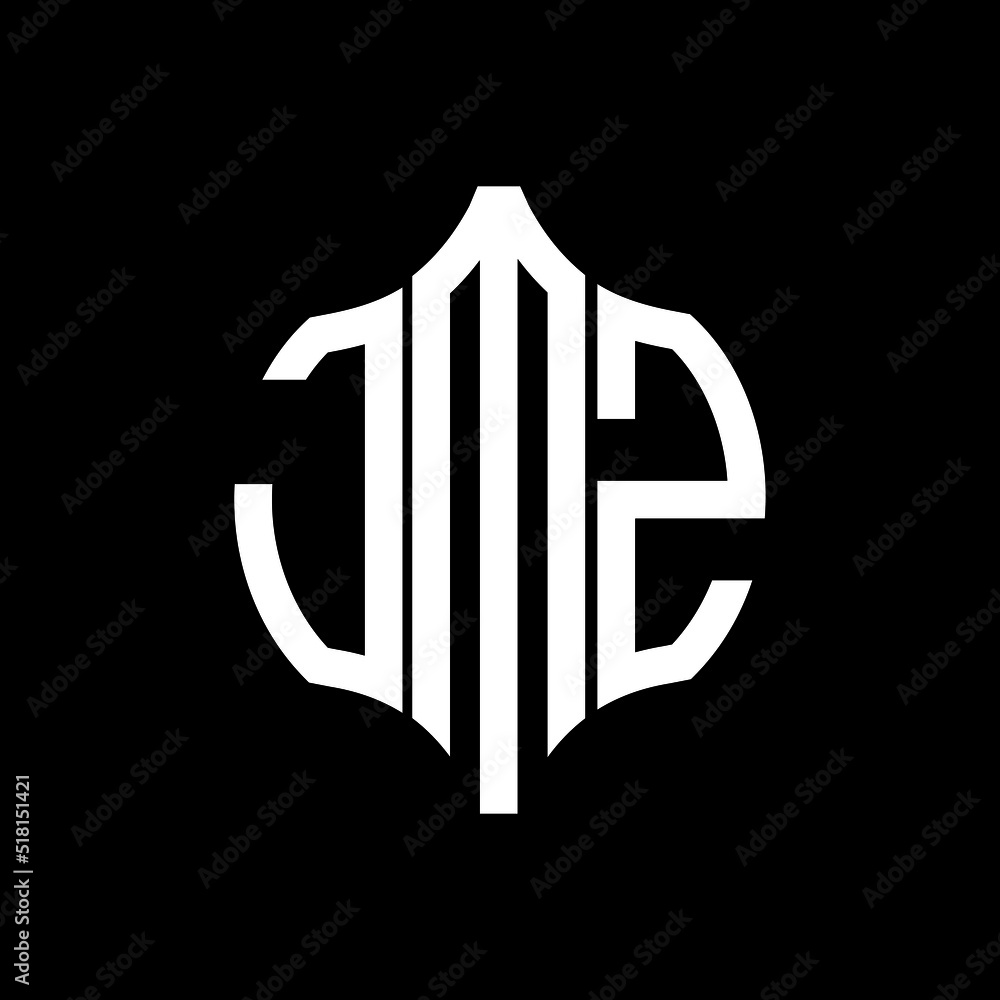JMZ letter logo. JMZ best black background vector image. JMZ Monogram ...