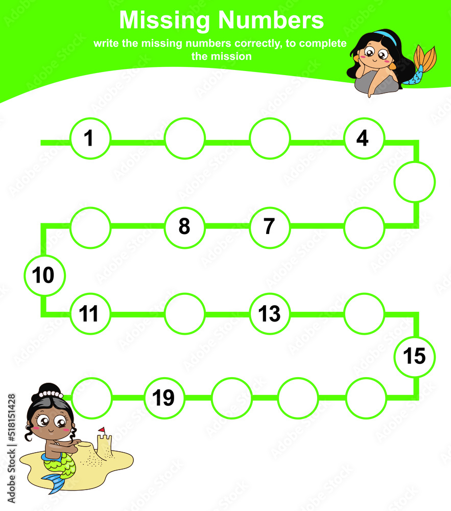 Missing Numbers Write The Missing Numbers Correctly Educational Missing Numbers Write The Missing Numbers Correctly Educational