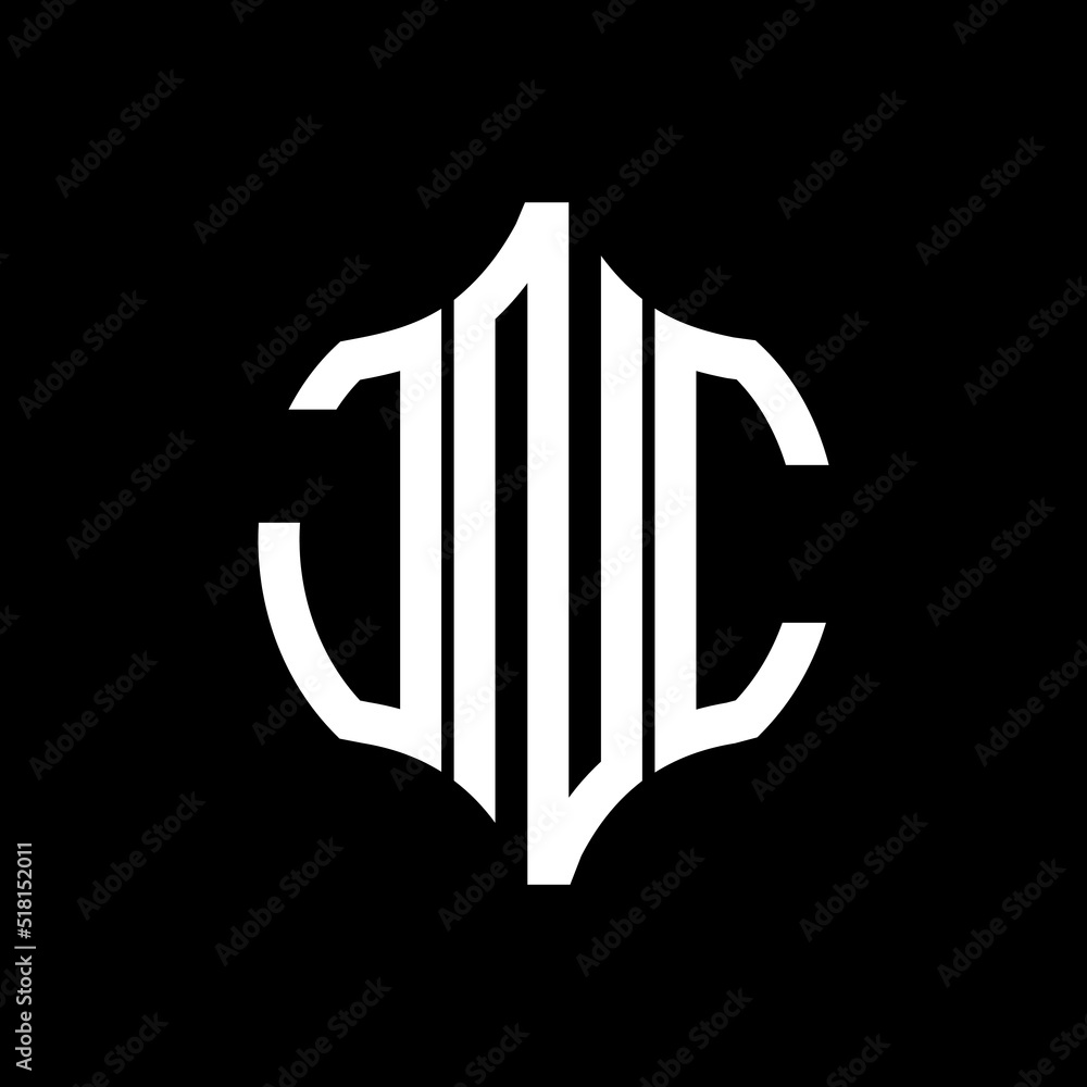 JNC letter logo. JNC best black background vector image. JNC Monogram ...