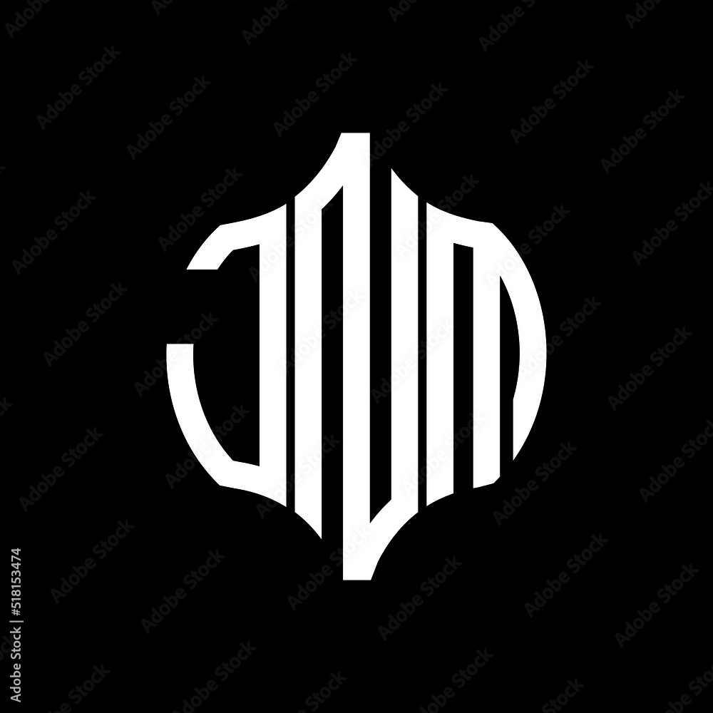 JNM letter logo. JNM best black background vector image. JNM Monogram ...