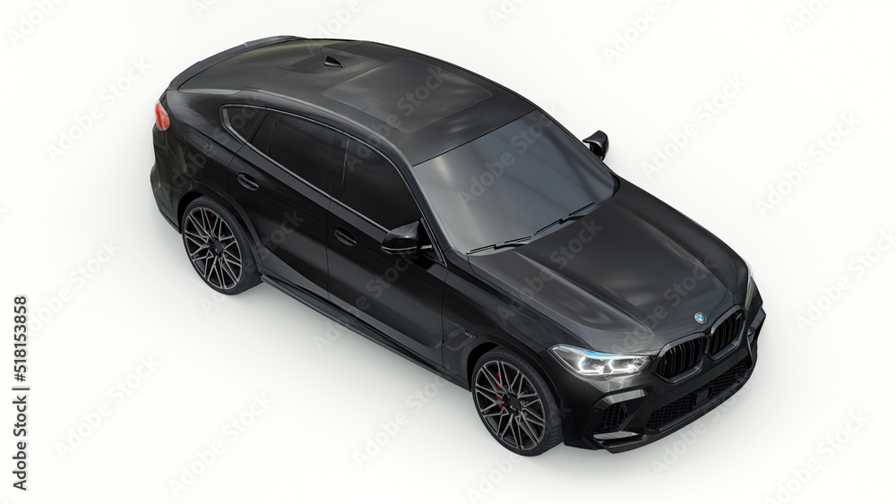 Berlin. Germany. June 10, 2022. Black BMW X6M Competition III 2020 F96 ...